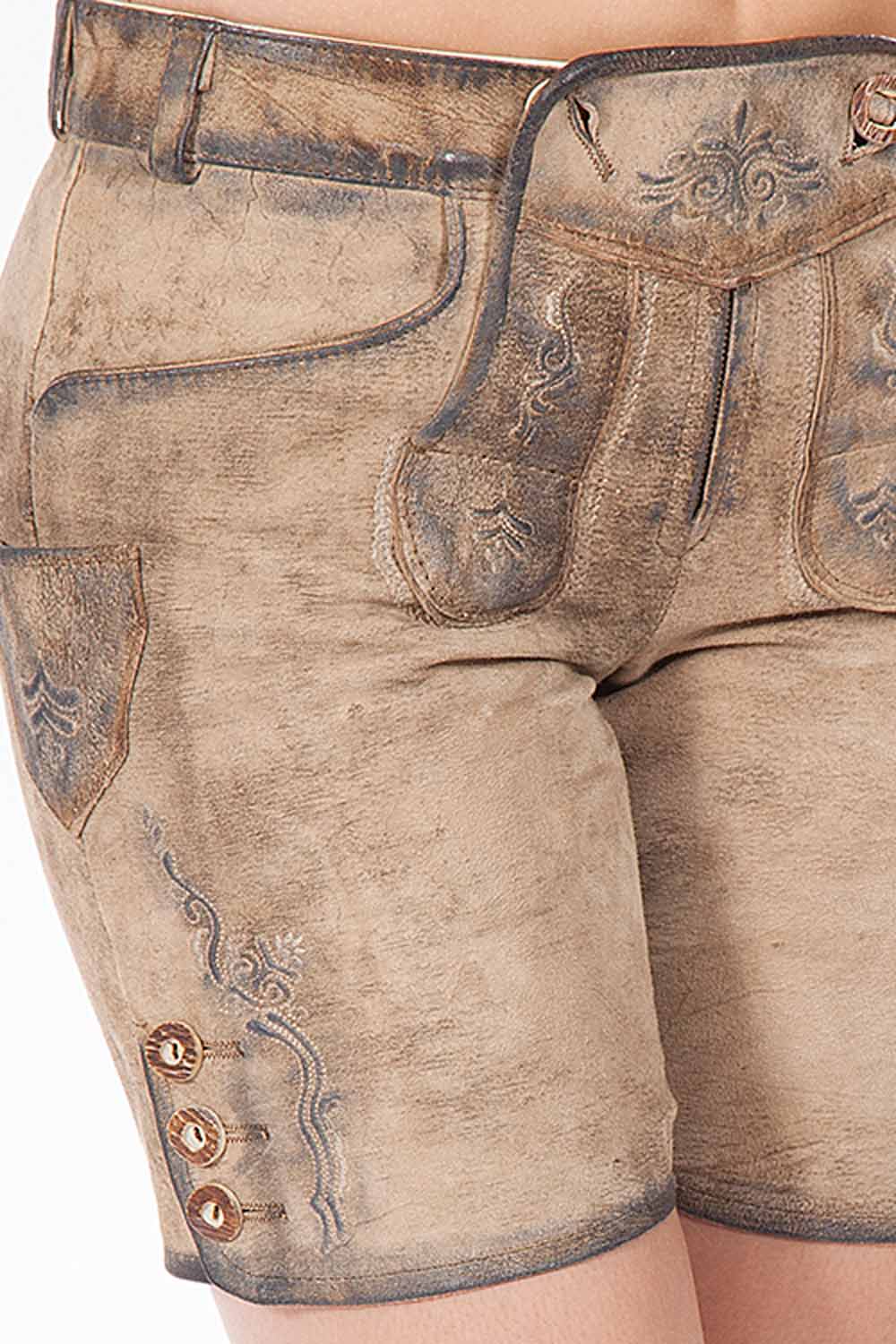 Dafne Keen Lederhosen in Brown oak Tone | Bayerische Alpen™